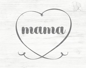 Mama Heart Instant Digital Download Svg, Png, Dxf, and Eps Files ...