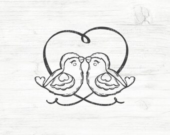 Heart and Birds SVG, Birds Heart SVG, Love Birds, Valentine's Day Svg ...