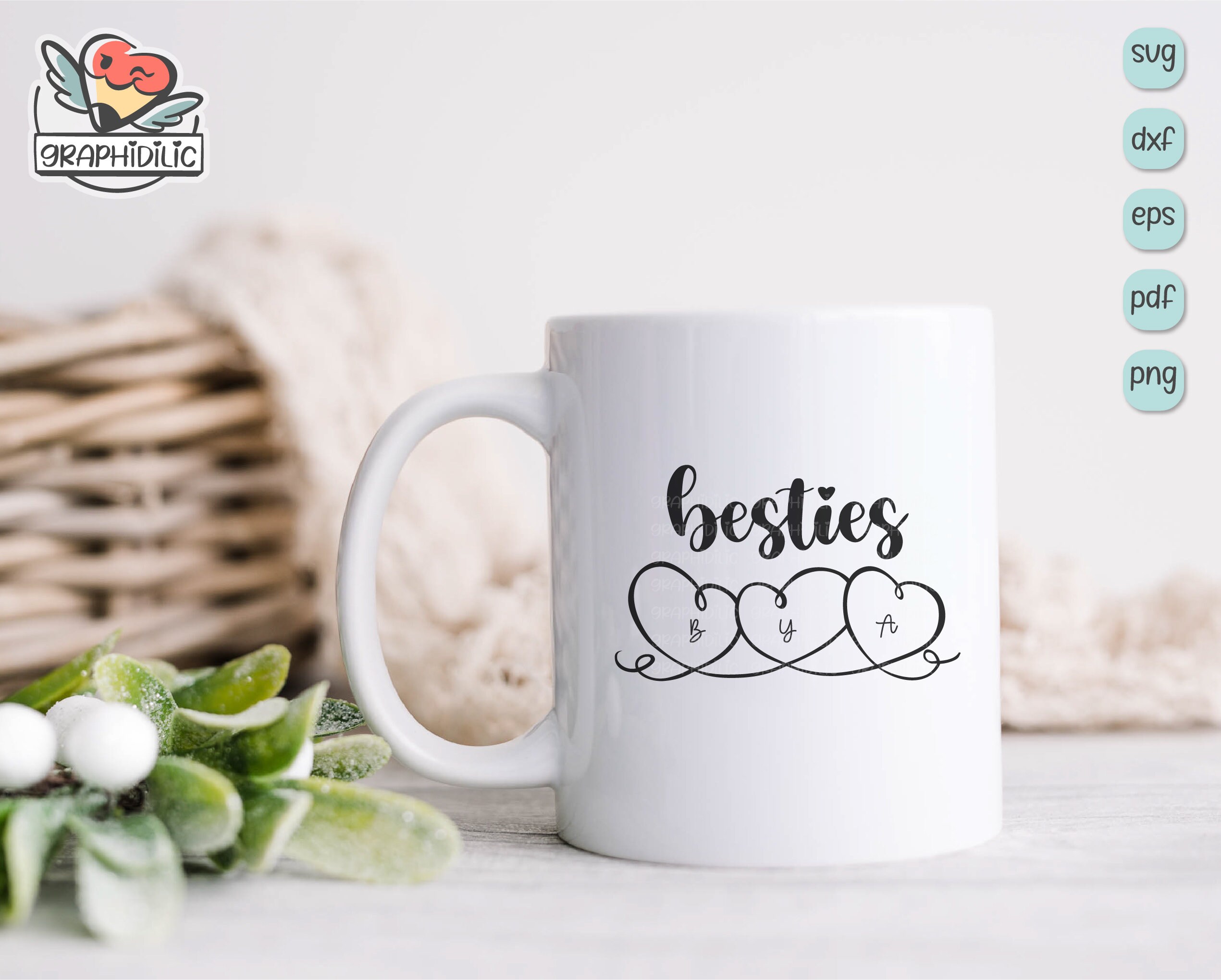 Besties SVG Png, Three Best Friends Svg,hearts Svg,friendship Svg ...