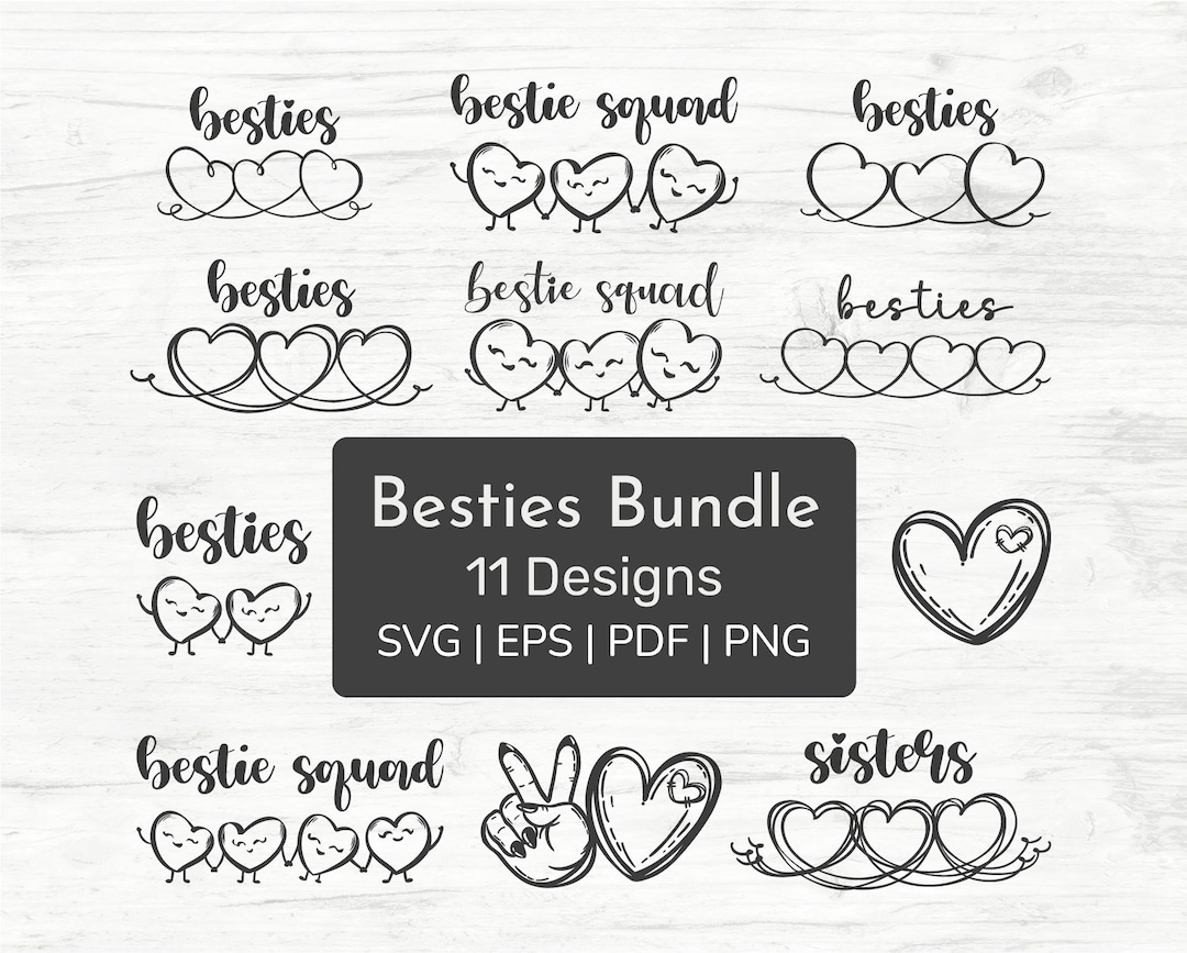 Best Friends Bestie Bundle SVG Png, Friendship SVG, BFF, Sisters ...