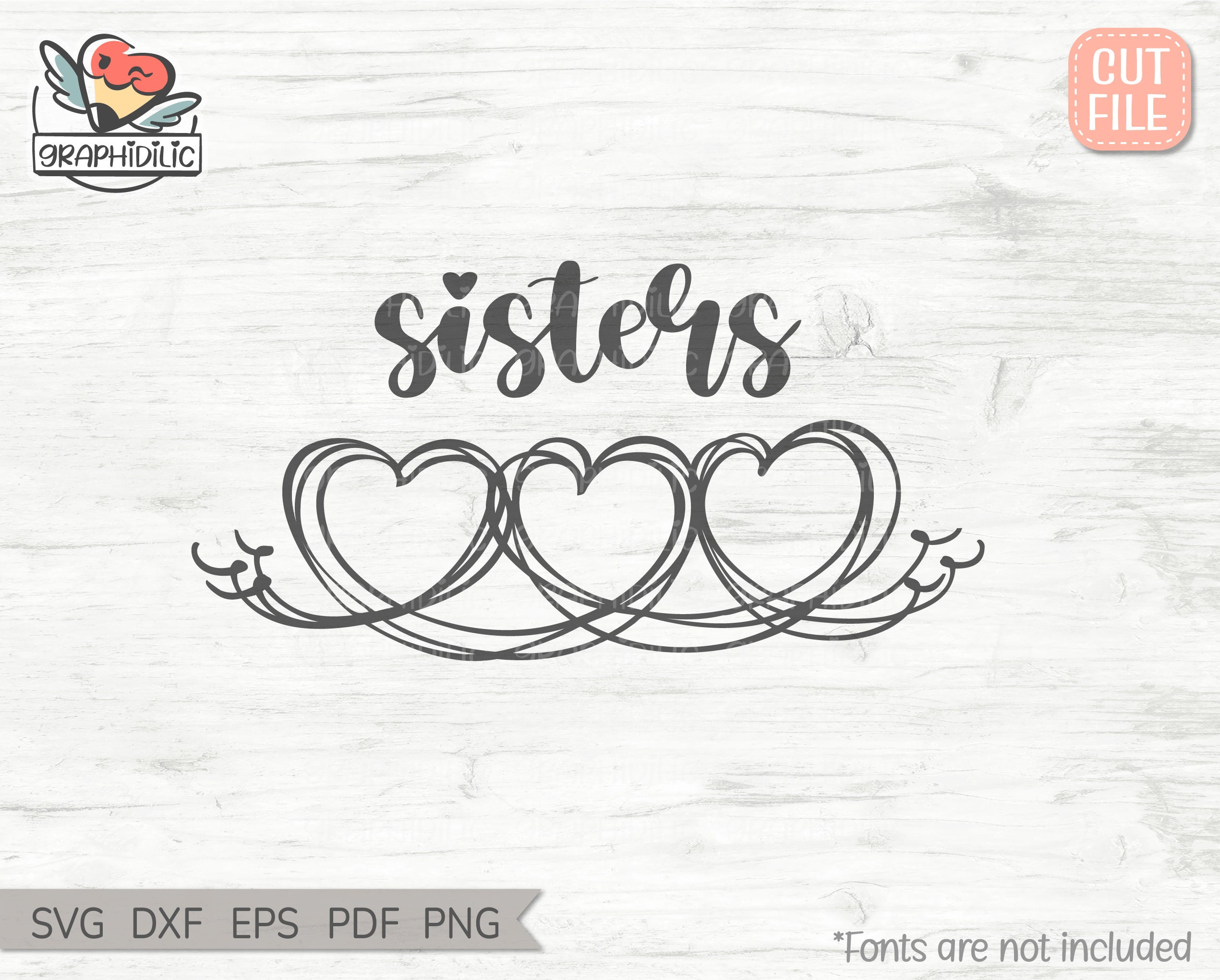 Three Sisters SVG PNG, Heart Outline Svg, Best Friends Svg, Friend Svg ...