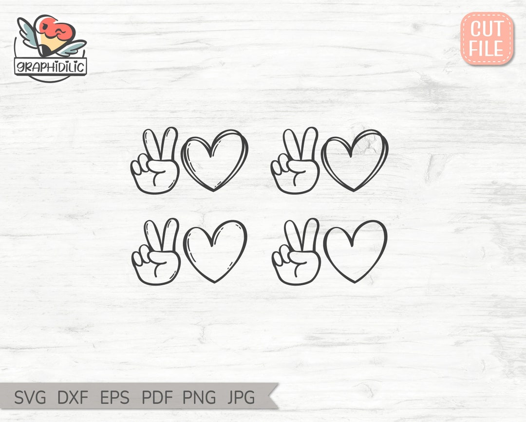 Peace and Love SVG Instant Digital Download Svg, Png, Dxf, Eps Peace ...