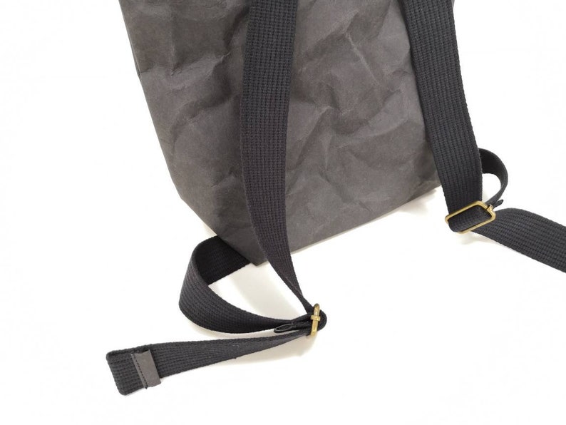 Black Washable Paper Backpack, Recycled Material Bag, Vegan Backpack ...