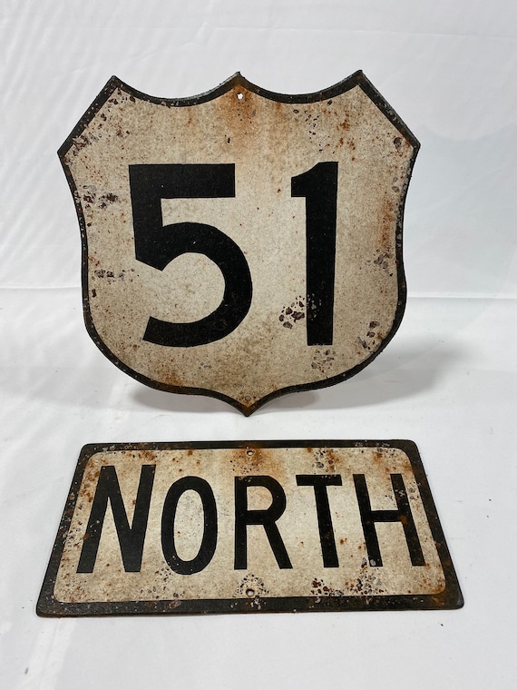 51 North Highway Vintage Faux Metal Sign Reproduction - Etsy