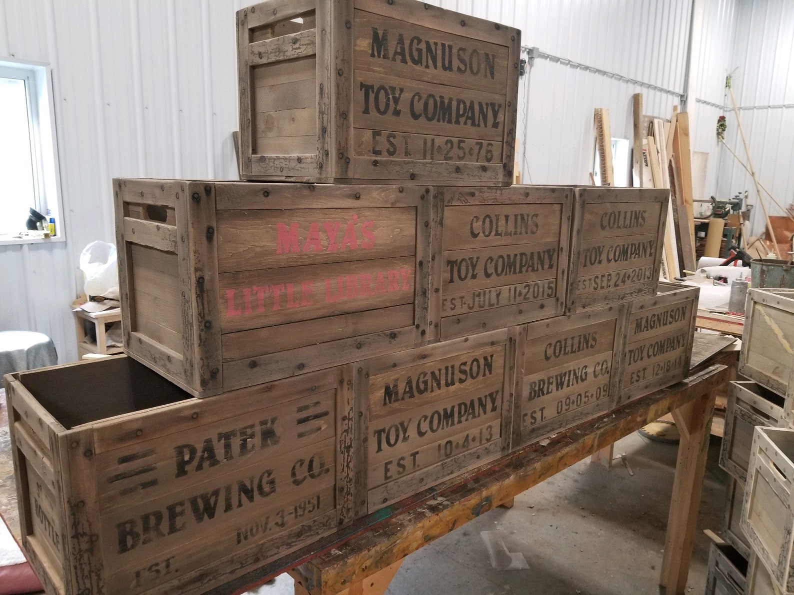 CUSTOMIZABLE Vintage Wood Crates Brewing Beer Crates Toy - Etsy