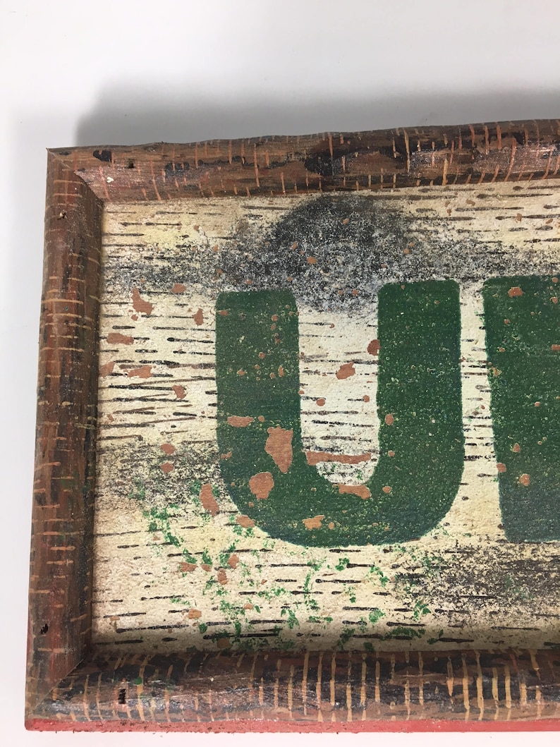 Up North Vintage Faux Birch Sign Framed in Faux Sticks Cabins | Etsy