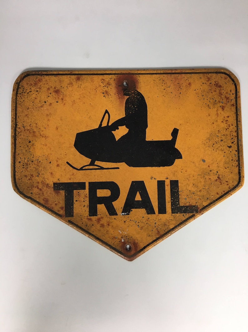 Trail Crossing Snowmobile Vintage Faux Tin Cabin Sign - Etsy