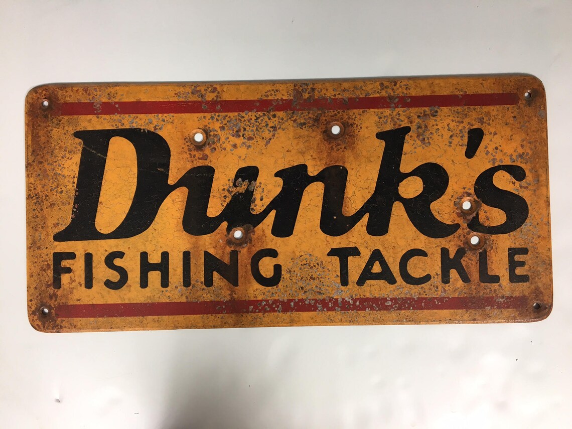 DUNKS Vintage Faux Tin Cabin Sign With Faux Bullet Holes | Etsy