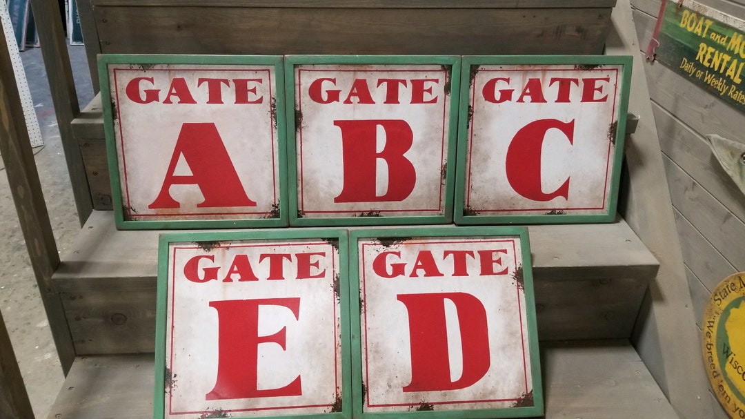 FENWAY PARK Gate Signs Faux Vintage Boston Red Sox Green Monster Signs ...