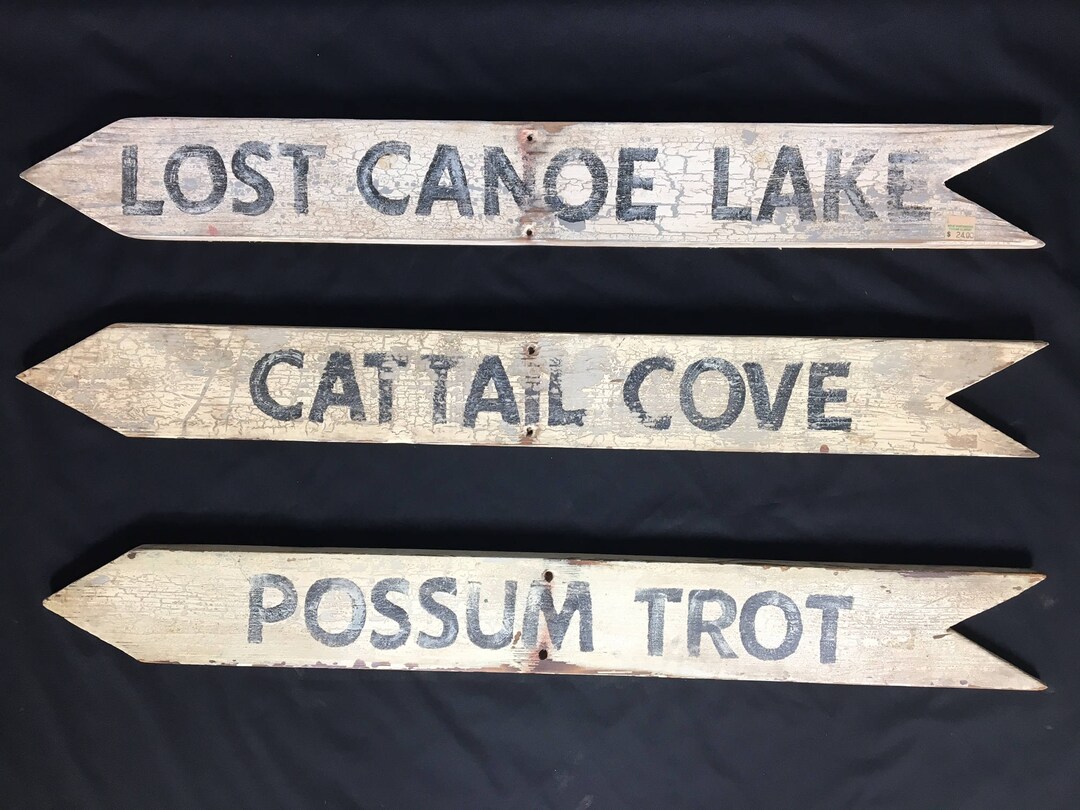 ARROWS - Customization Available Vintage Faux Wood Directional Cabin ...