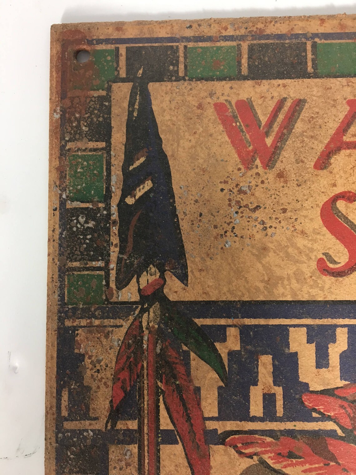 Wampum Shop Vintage Faux Tin Native American Indian Cabin Sign | Etsy