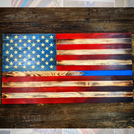 Bandera De Estados Unidos Con Franja Azul Con La Llegada Del Nuevo