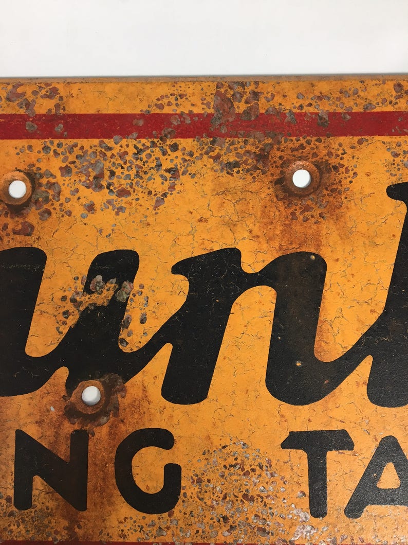 DUNKS Vintage Faux Tin Cabin Sign With Faux Bullet Holes | Etsy