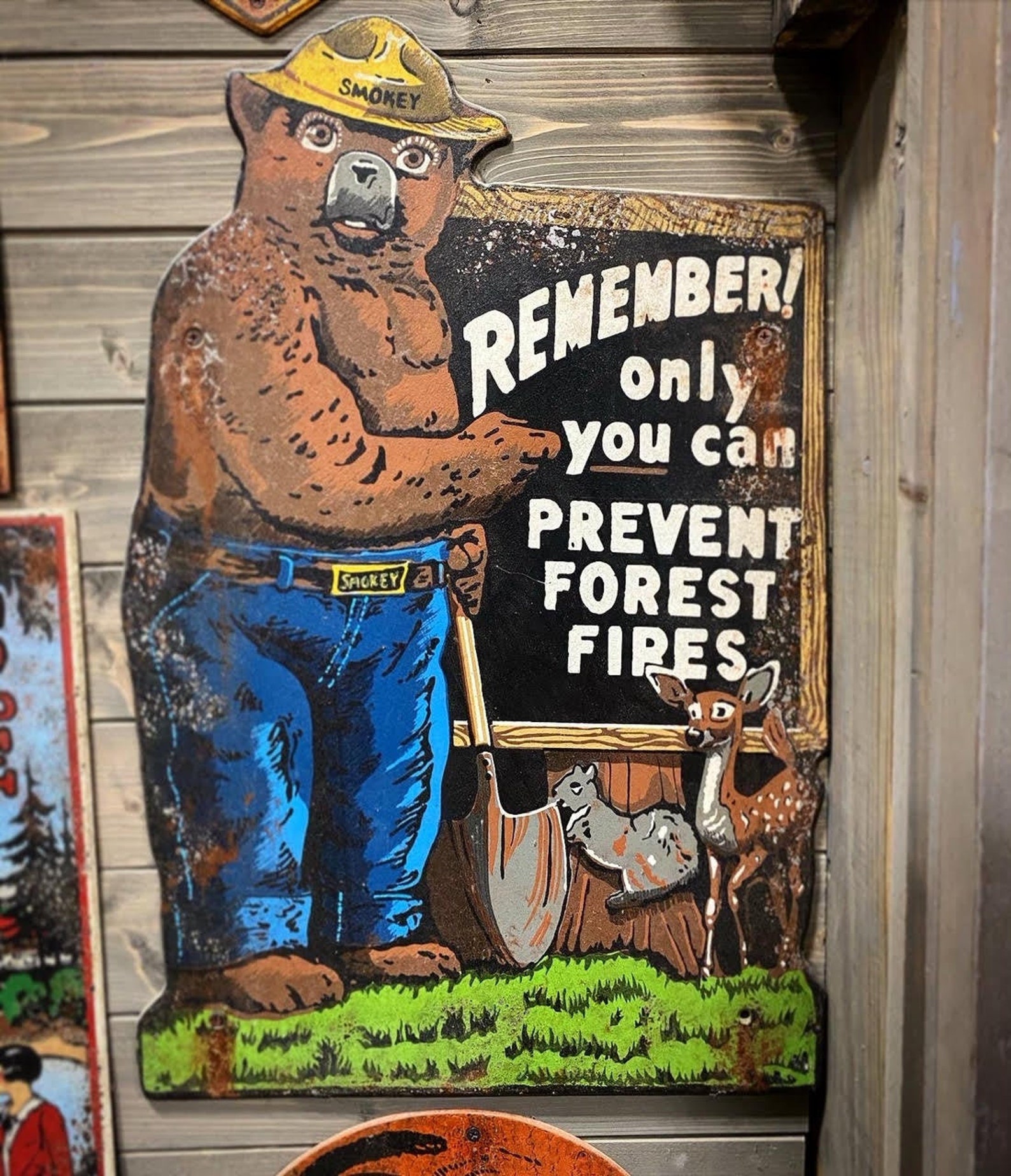 SMOKEY THE BEAR Vintage Faux Metal Sign - Etsy
