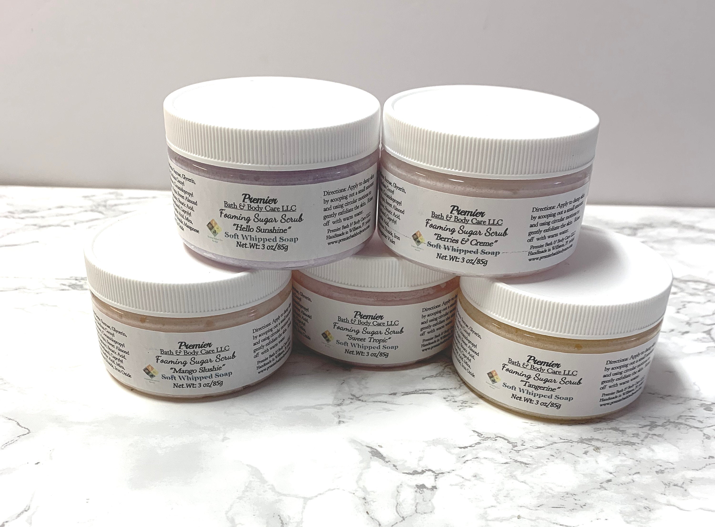 Whipped Sugar Scrub Soap, Exfoliating Scrub,