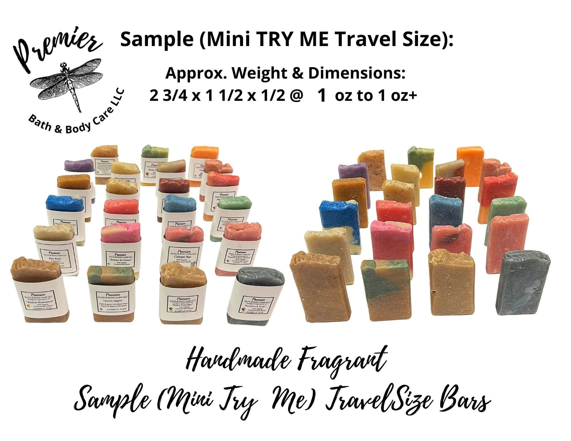 Handmade Soap Samplers, Travel Size Soaps, 6-Pack Sample Set Bar Soaps