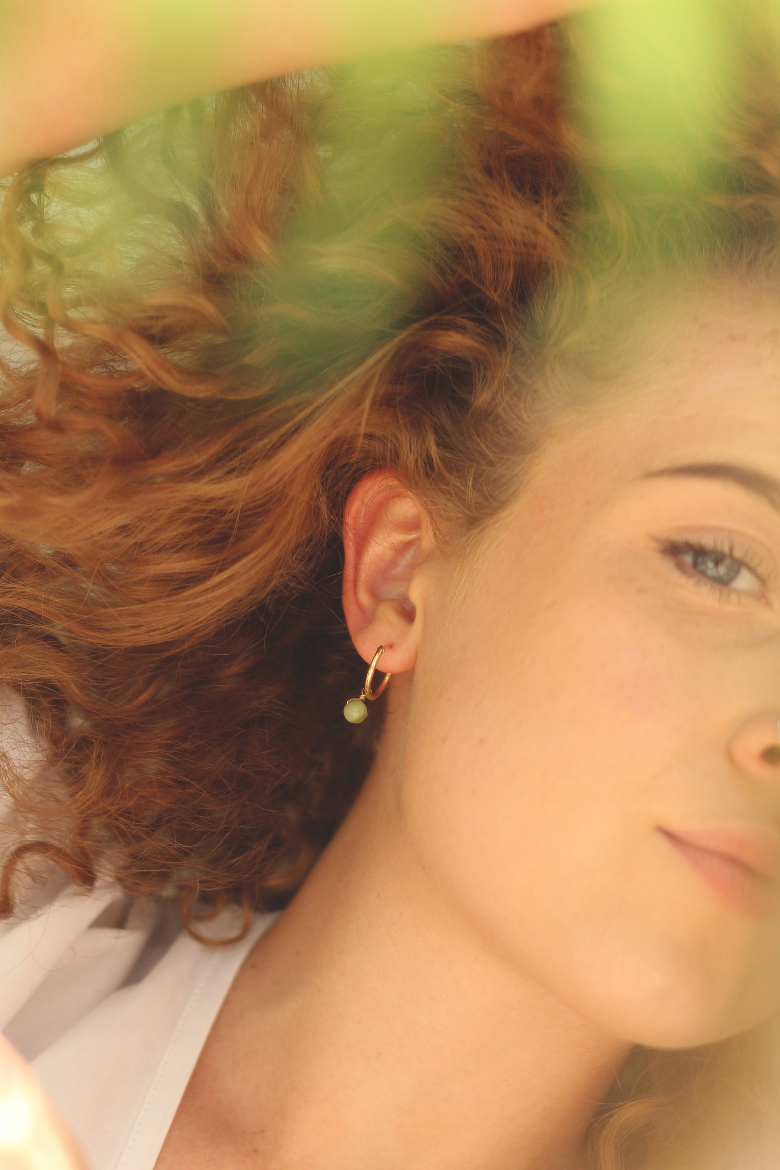 Orbit Sterling Silver Jade Hoops Simple 15mm Small Hoop | Etsy