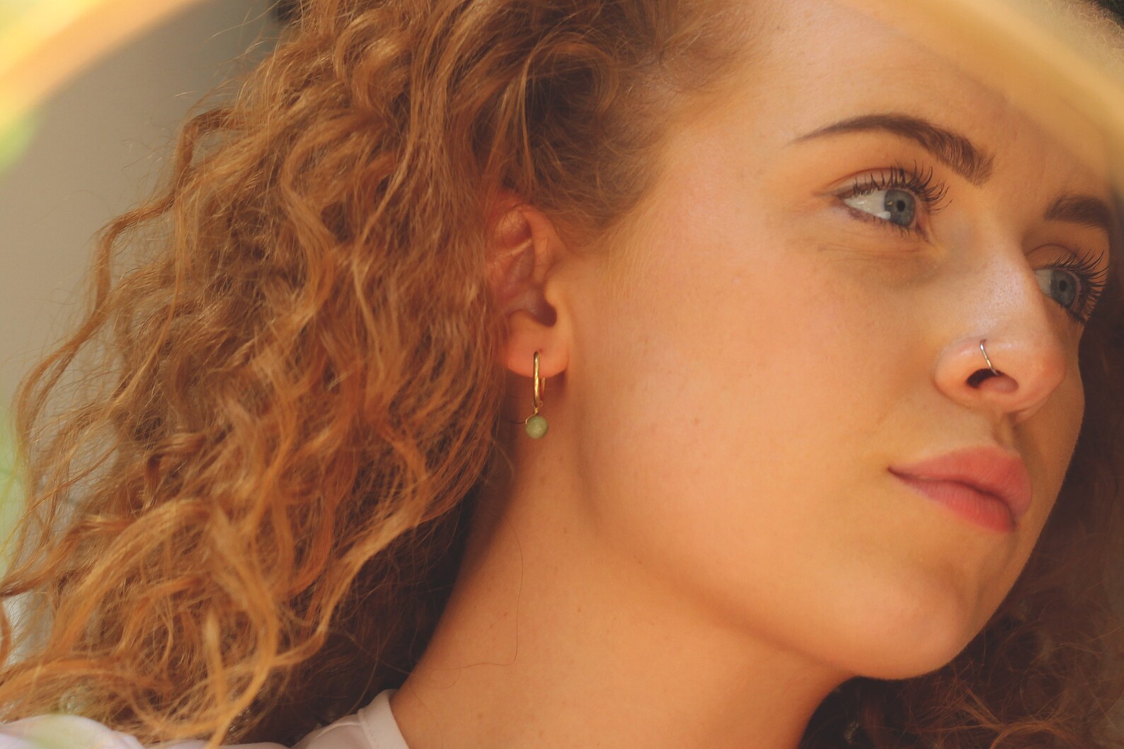 Orbit Sterling Silver Jade Hoops Simple 15mm Small Hoop | Etsy