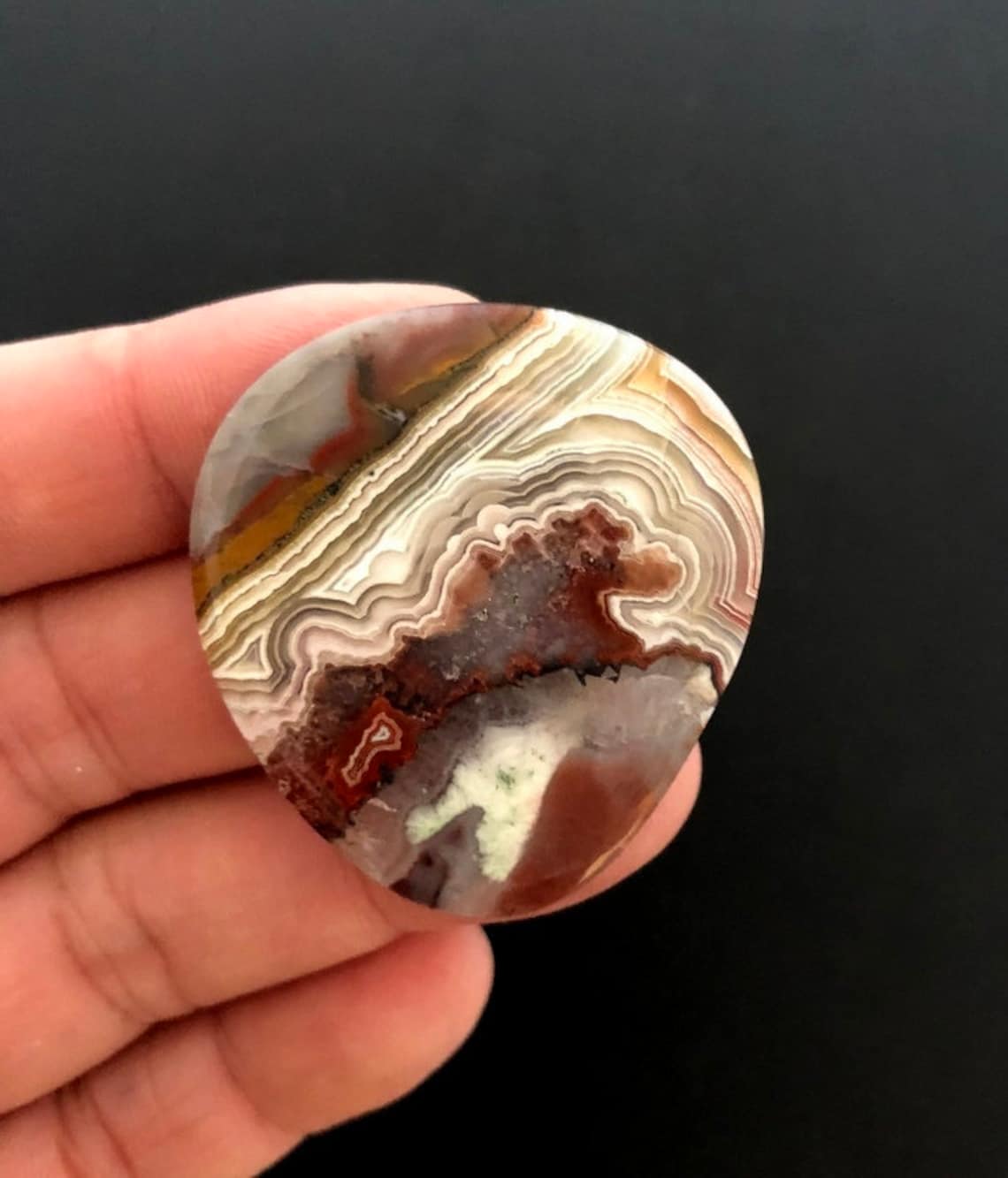 Crazy Lace Agate Cabochon 38x34x3mm Designer Cabochon | Etsy