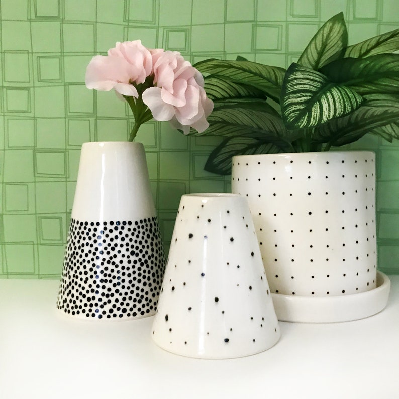 Dotted Ceramic Bud Vase tall | Etsy