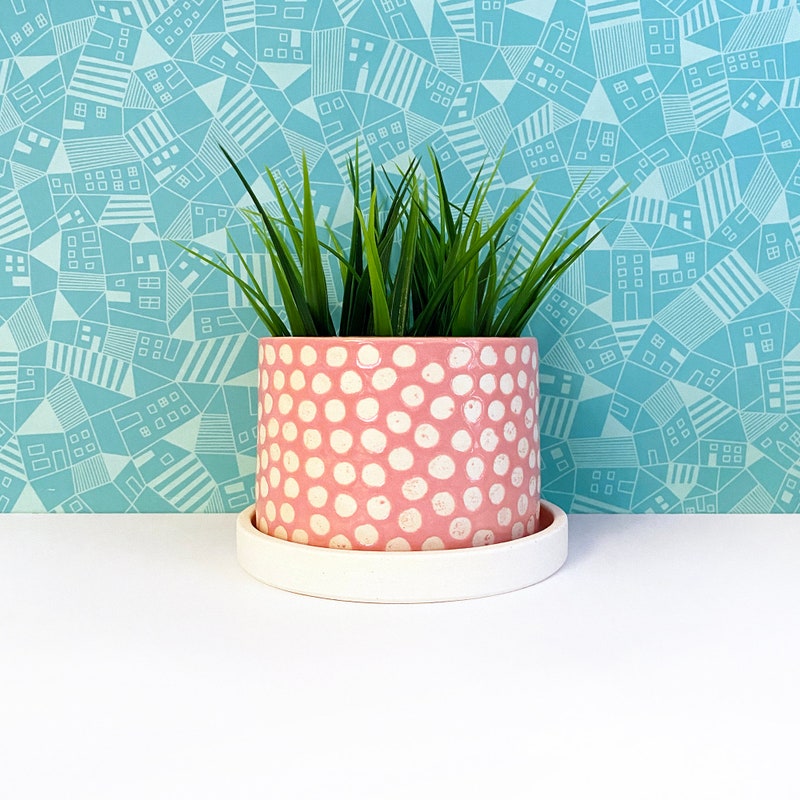 Pink Ceramic Planter - Etsy Pink Ceramic Planter - Etsy