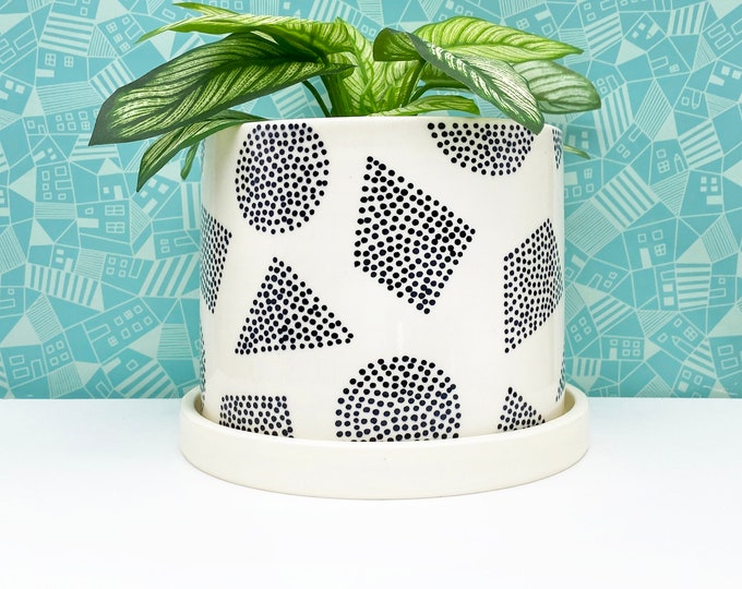 Dotted Shapes Ceramic Planter- Large - Etsy