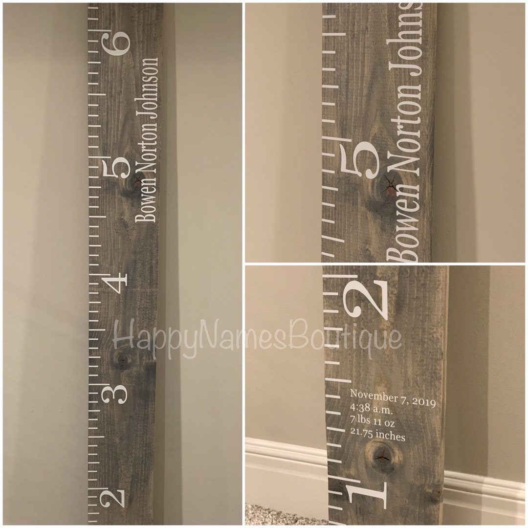 DIY Growth Ruler Chart Decal Kit / Growth Ruler Decals With Birth Stats ...