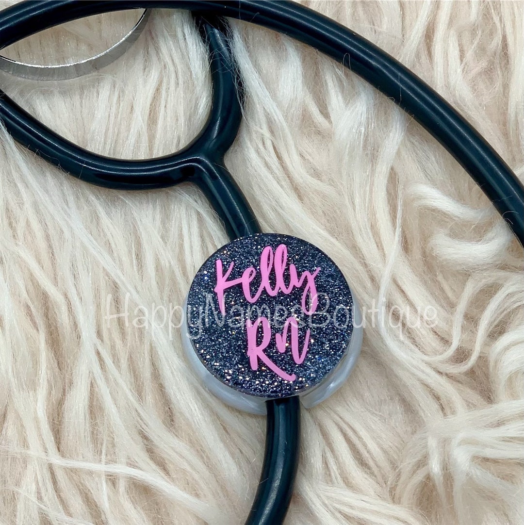 Custom Glitter Stethoscope ID Tag / Custom Monogram Stethoscope Name ...