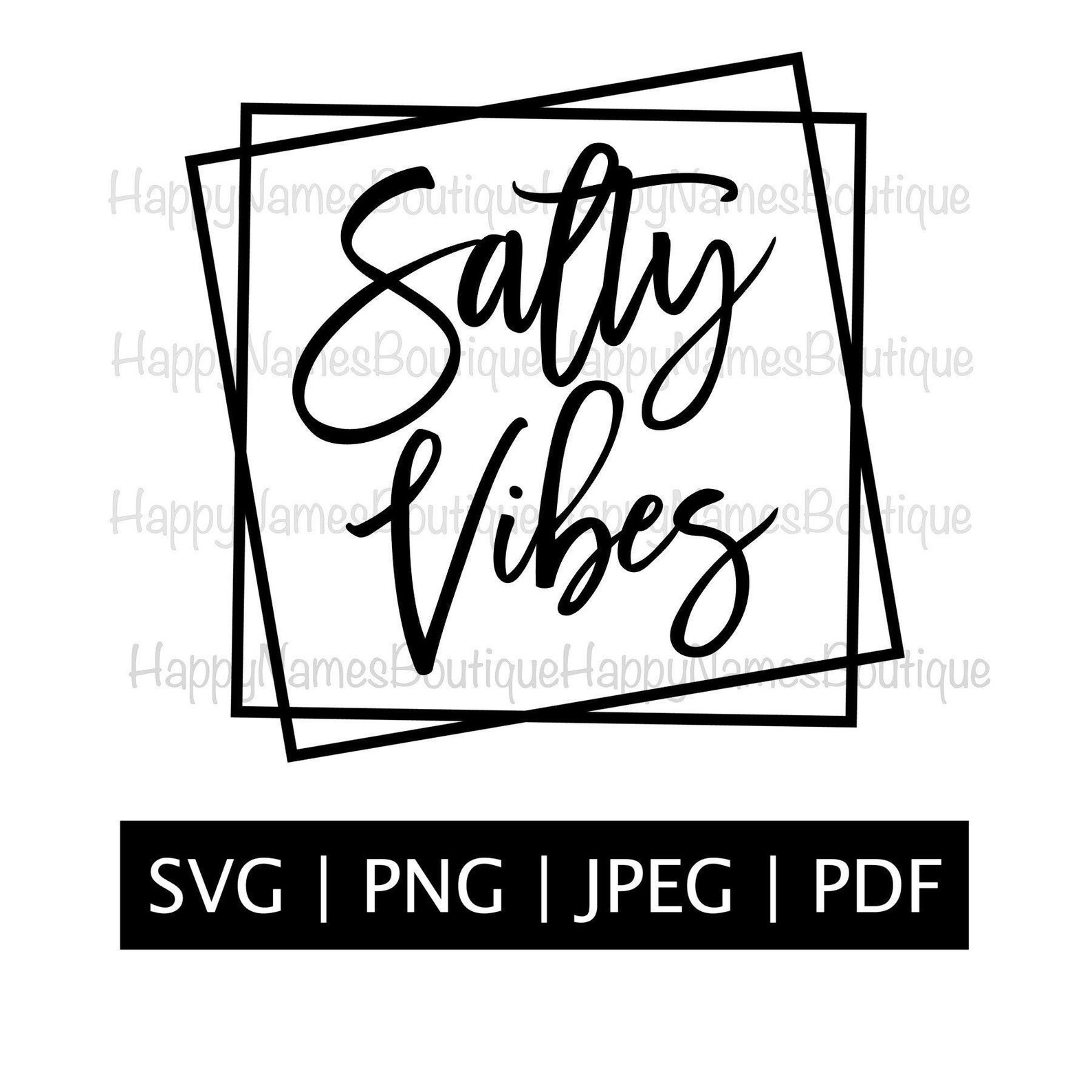 Salty Vibes SVG / Silhouette Cricut File / Vector Image / Salty Vibes ...