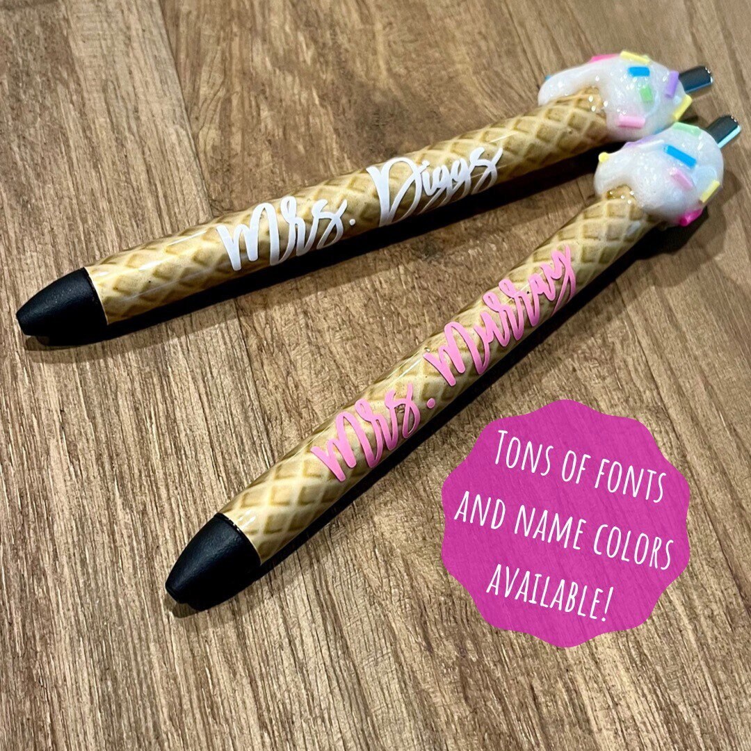 Ice Cream Pen / Sprinkle Ice Cream Pen / Refillable Ink Joy Pen ...