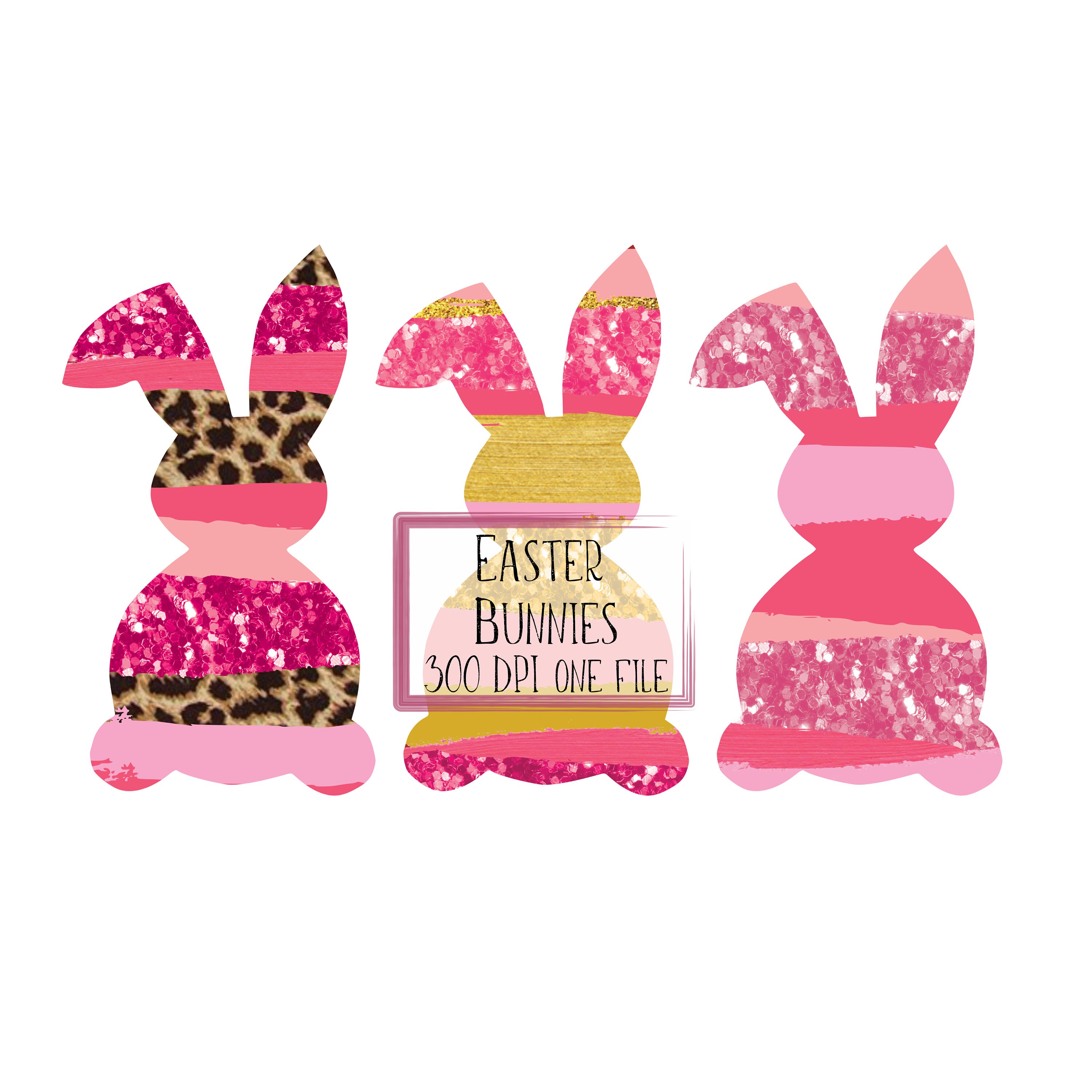 Gold Easter Bunny Glitter Easter Clipart Brush Strokes - Etsy