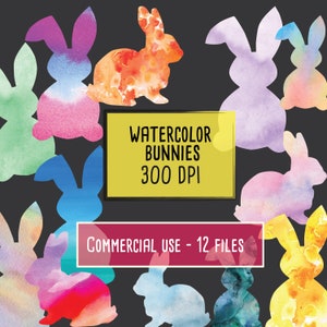 Watercolor Clipart Bundle, Easter Clipart, Easter Bunny Png, Spring ...