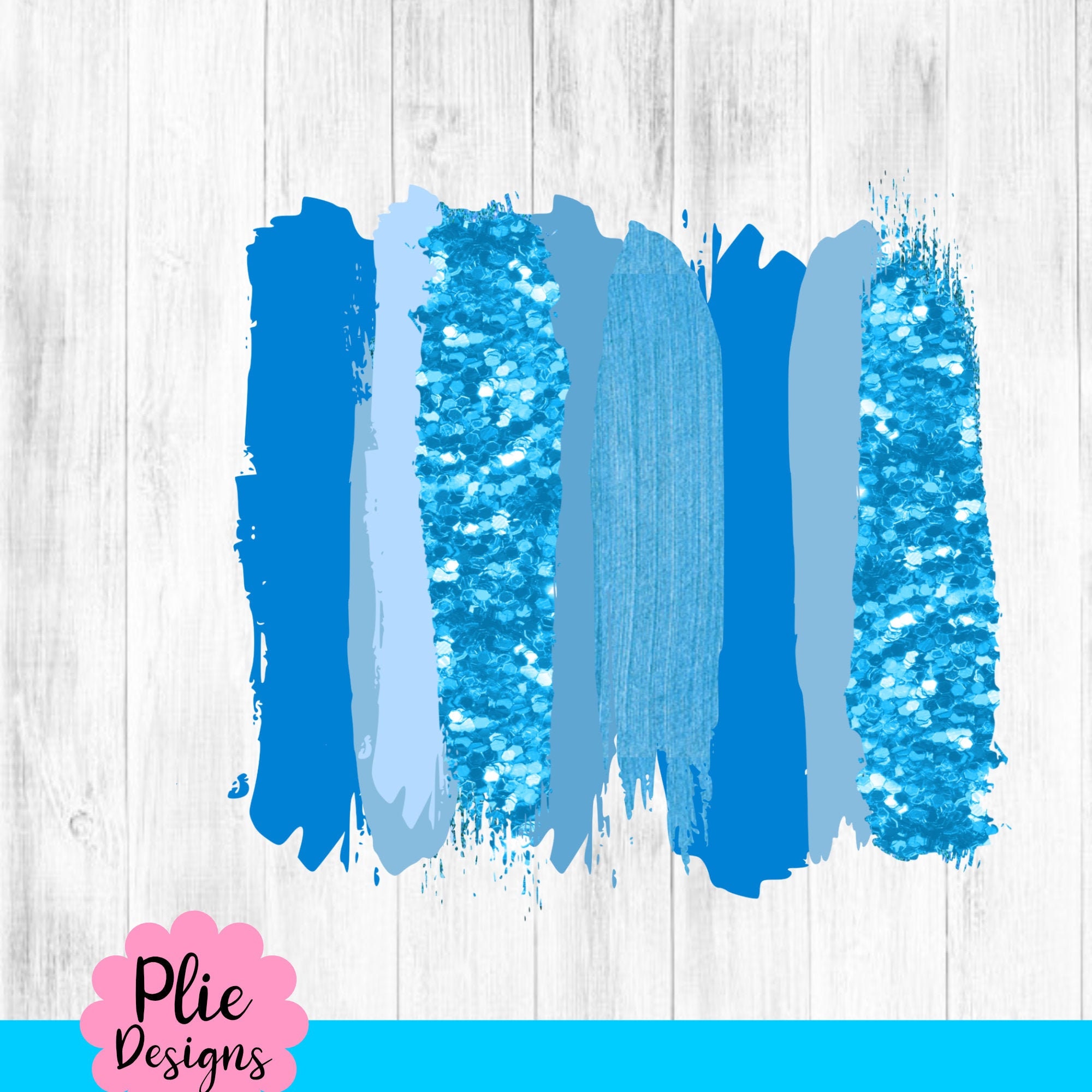 Light Blue Brush Strokes Clipart Watercolor Clipart - Etsy