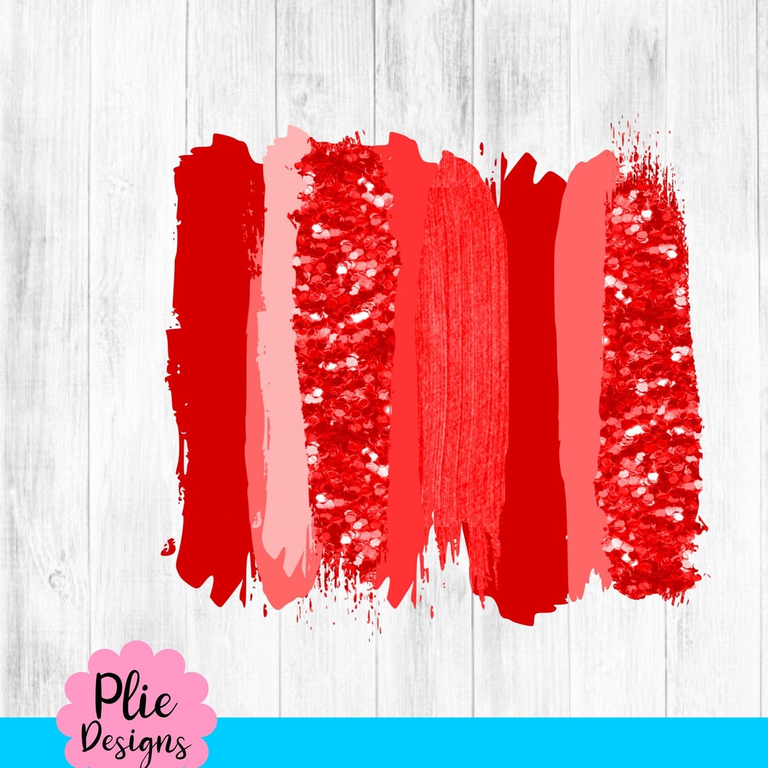 Red Brush Stroke Clip Art, Watercolor Brush Strokes, Sublimation Design ...