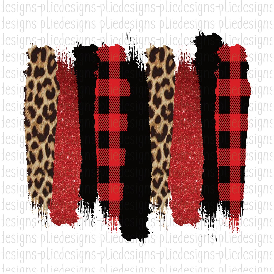Leopard Brush Strokes Png, Buffalo Plaid Brush Strokes Png Sublimation ...