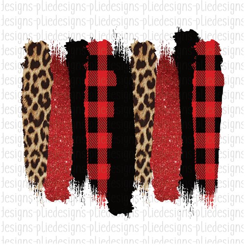 Buffalo Plaid Leopard Gingham Brush Stroke Sublimation | Etsy
