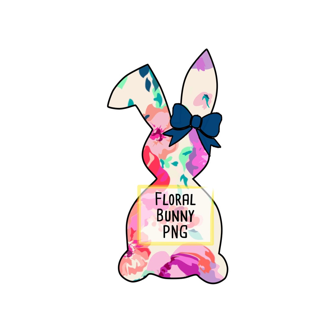 Floral Easter Bunny Png, Pink Bunny Clip Art, Spring Design ...