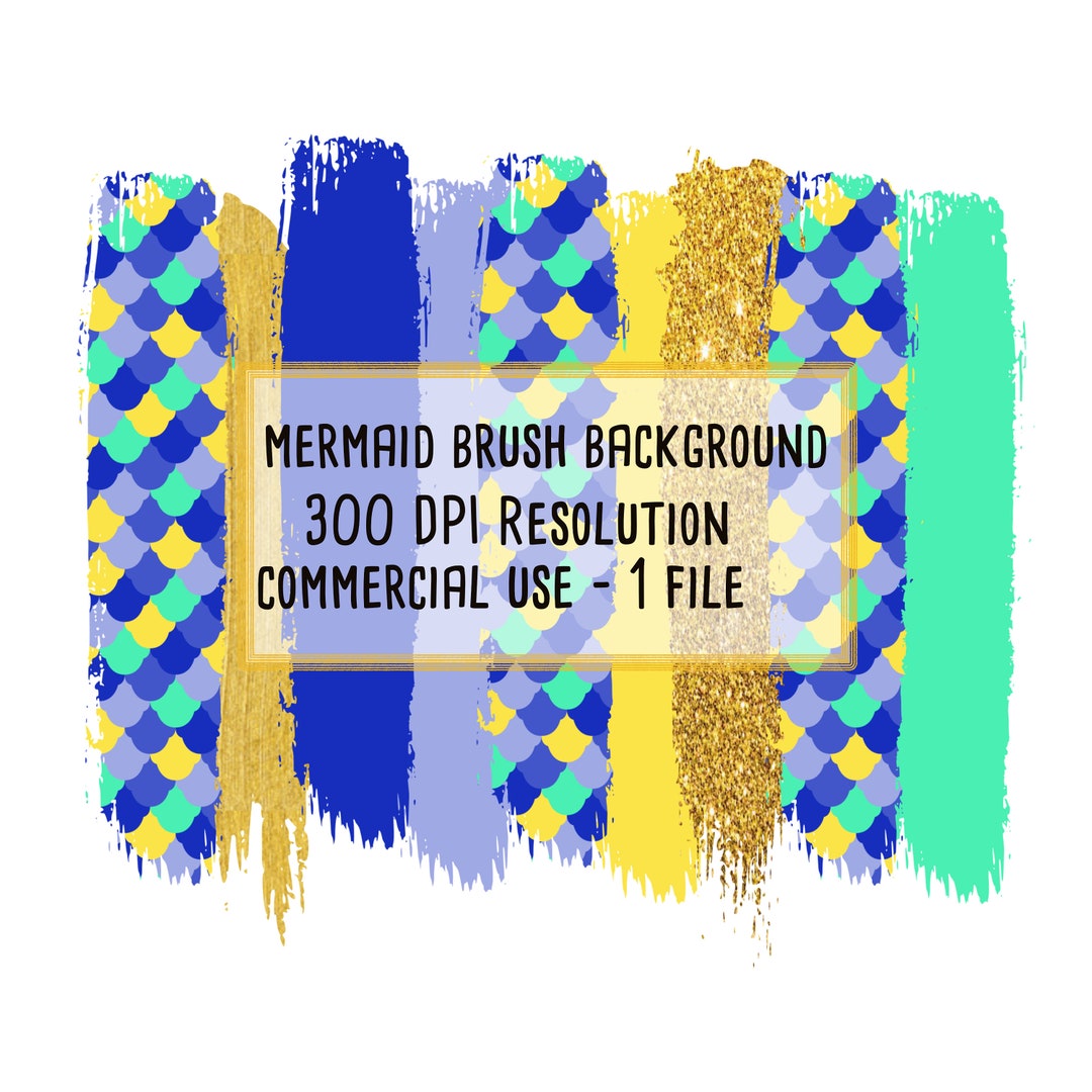 Mermaid Clip Art Mermaid Brush Stroke Mermaid Birthday Party - Etsy