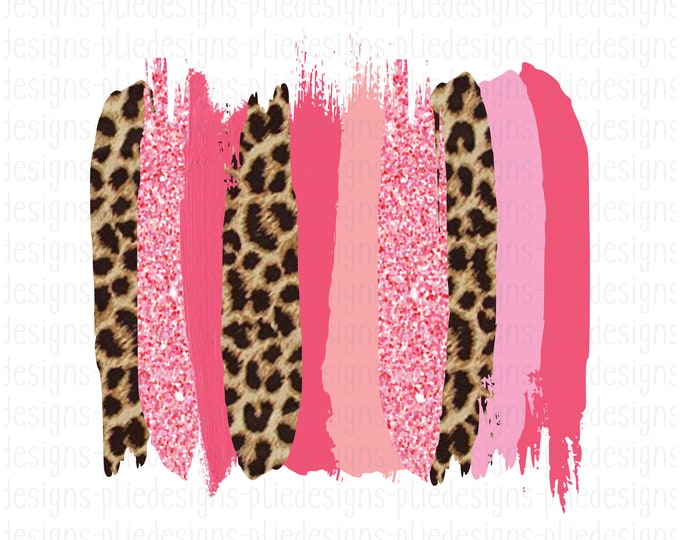 Brush Strokes Png Cheetah Print Design Valentines Day - Etsy