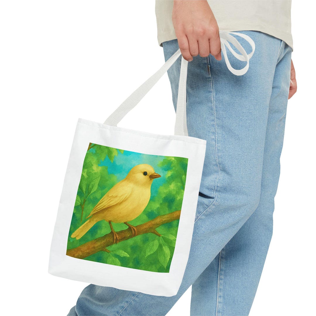 Yellow Canary Tote Bag | Bird Art - Etsy