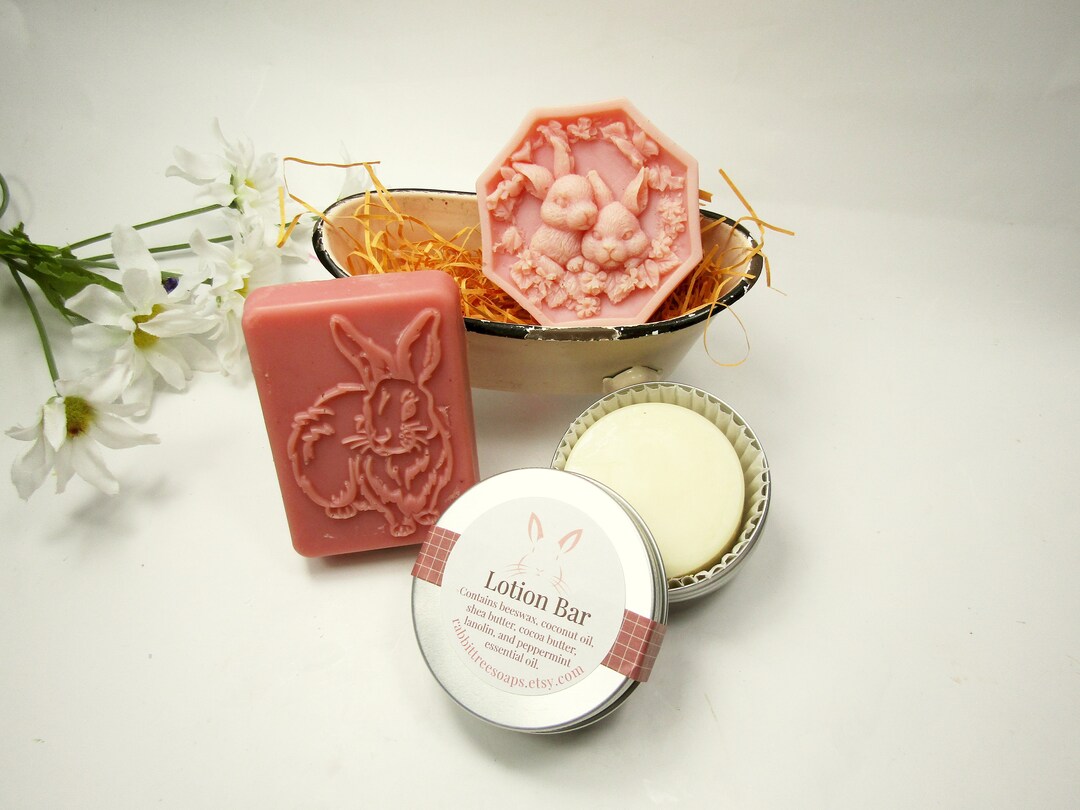 Rabbit Soap Set With Lotion Bar, Gift for Rabbit Lover, Spring Bunny ...