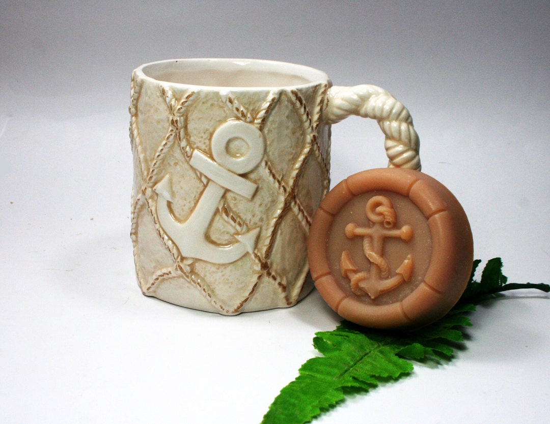 Nautical Gift, Rope and Anchor Mug With Hand Crafted Soap, Gift for ...