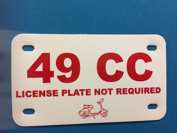 49 CC Plate White With Red License Not Required | Etsy