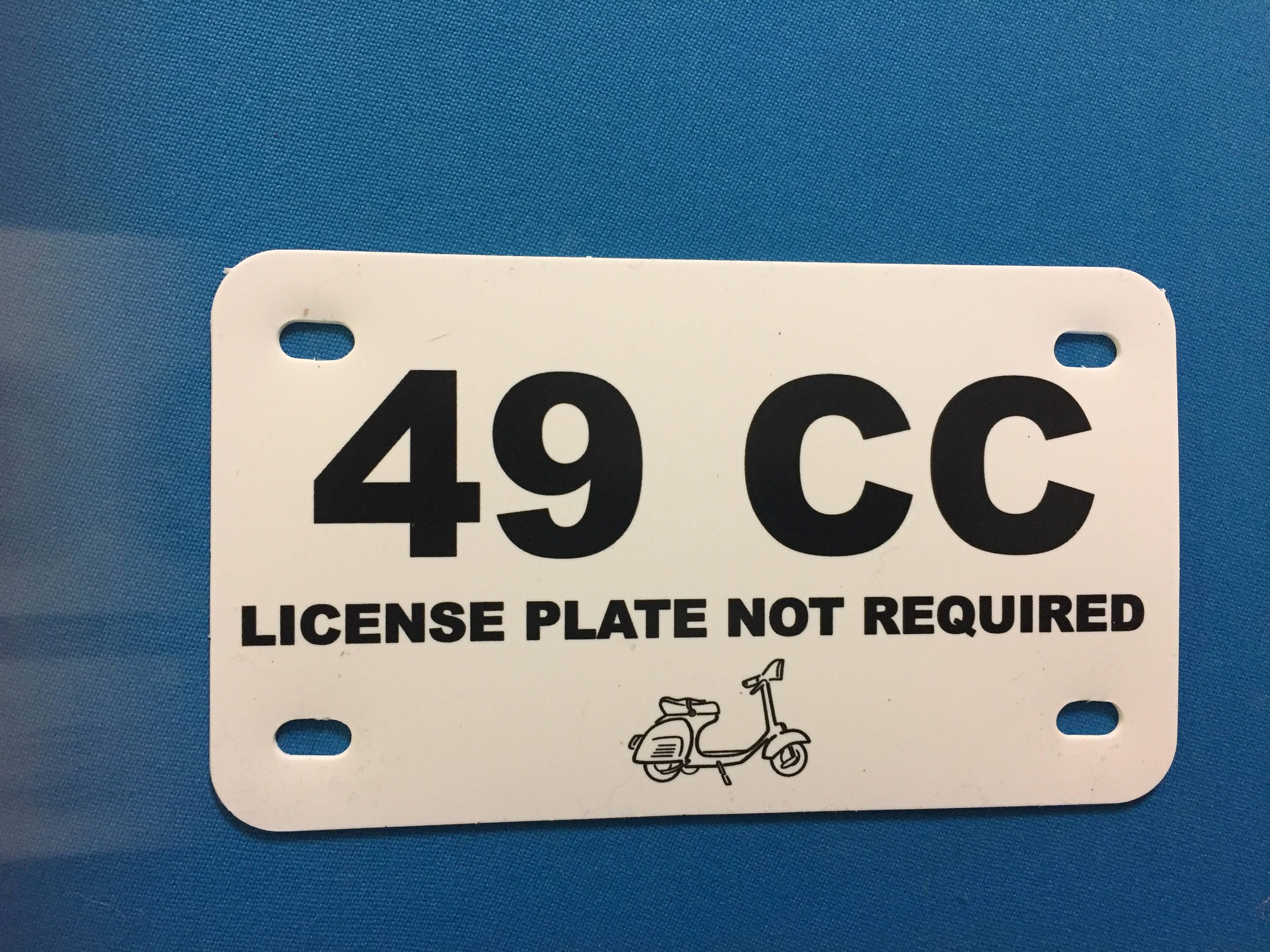 49 Cc Scooter Plate Black Print on White - Etsy