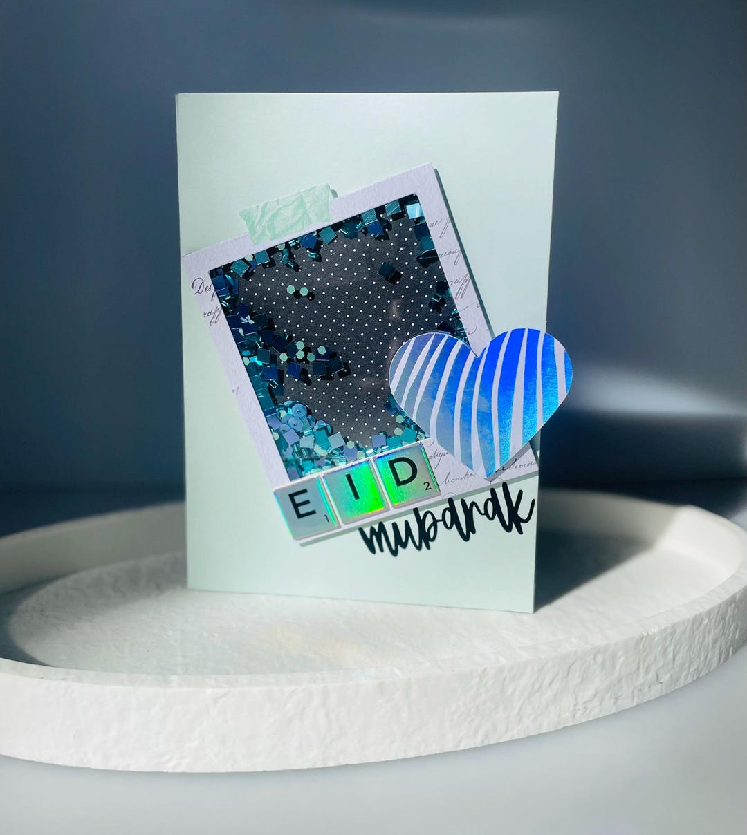 Eid Mubarak Shaker Greeting Card, Iridescent Card, Blank Inside ...