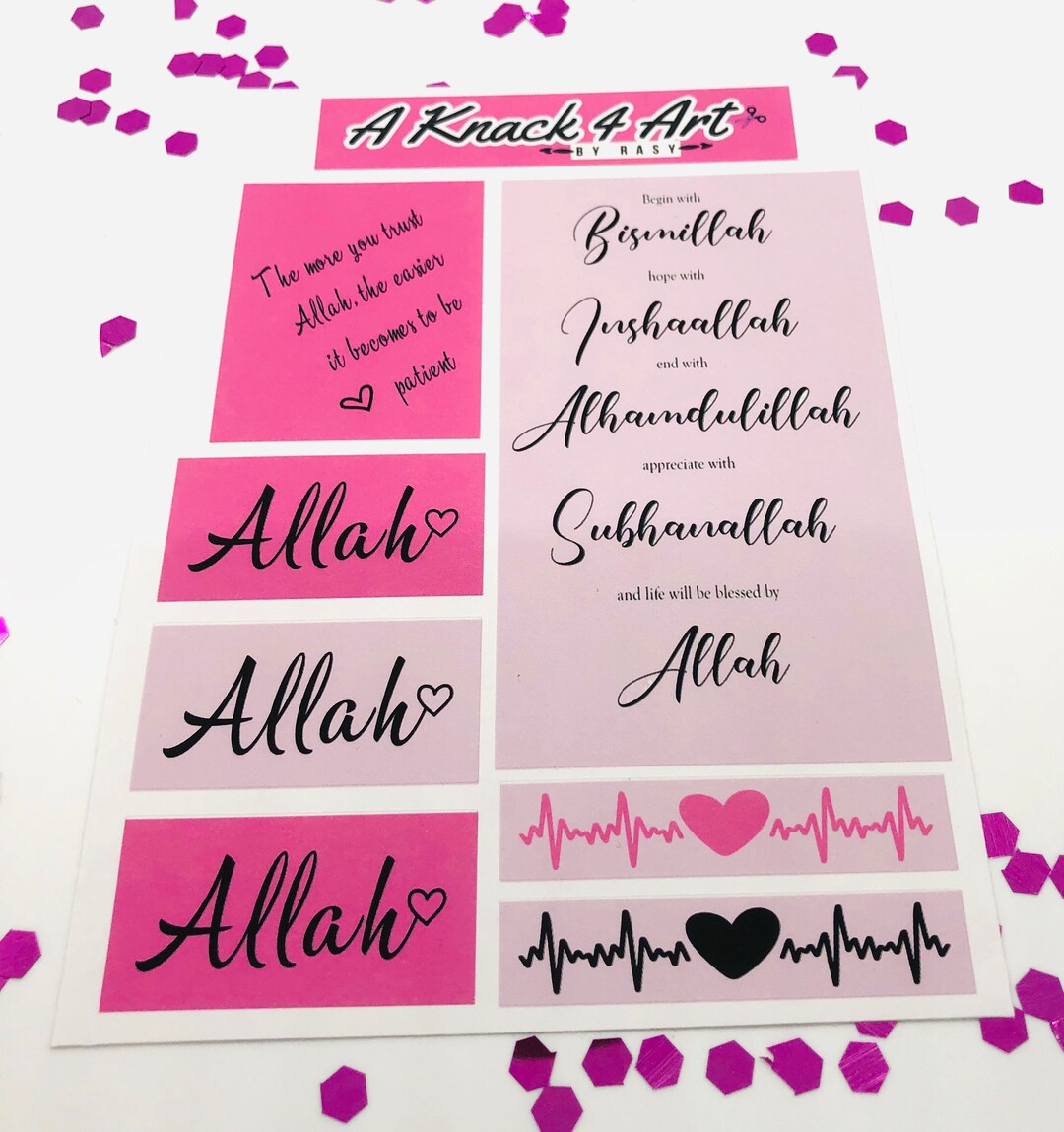 Islamic Sticker Sheet, Muslimah Stickers, Muslim Stickers, Islamic Art ...