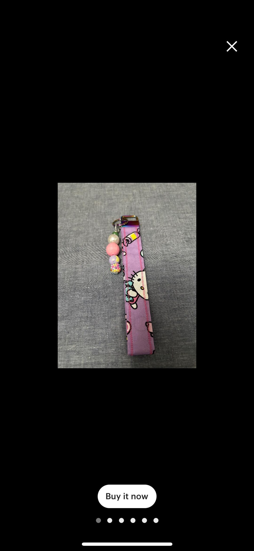 Hello Kitty Key Fob Keychain/keychain Wristlet/fabric Keychain/luggage ...