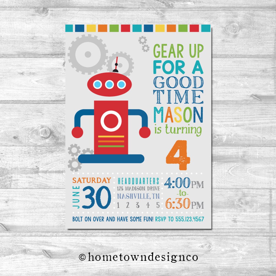 Robot Invite Robot Invitation Robot Birthday Invitation Boy | Etsy