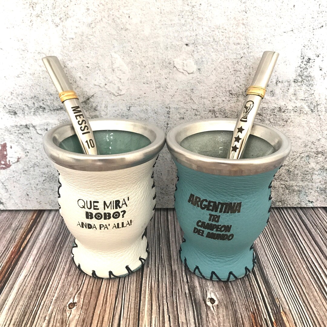 Argentina Soccer Mate Gourd & Stainless S. Bombilla | Messi 10 | Tri ...
