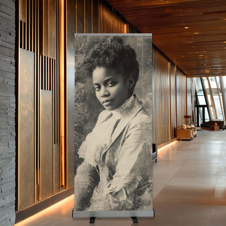 Memorial Retractable Banner 33x81, Custom Funeral Photo Banner Stand ...